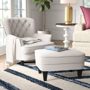 Two chairs with ottoman store